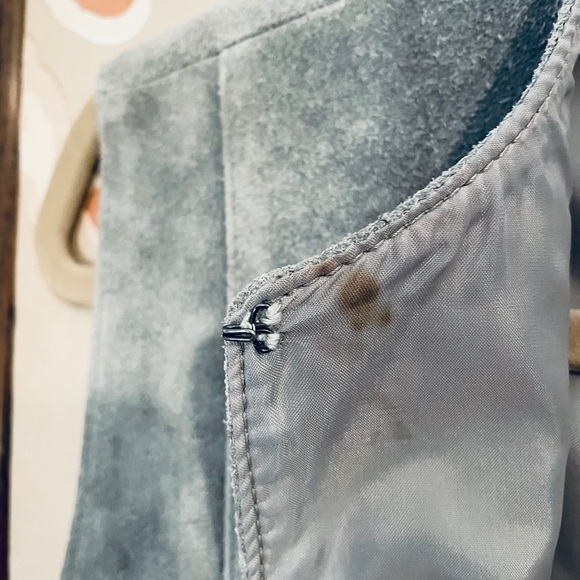 Vintage | Jackets & Coats | Vintage Suede Shell Vest In Grey | Poshmark